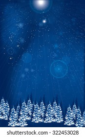 Winter Landscape Print Blue Winter Background Stock Vector (Royalty ...