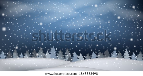 Winter Landscape White Snow Borders Gradient Stock Vector (Royalty Free ...