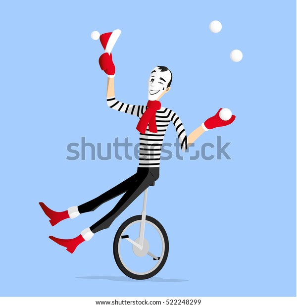 Winter Mime Performing Pantomime Called Juggler Stock Vector (Royalty ... Winter Mime Performing Pantomime Called Juggler Stock Vector (Royalty ...