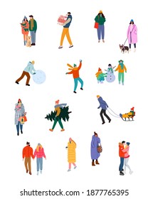 Winter People Characters Vector Set Winter Stock Vector (Royalty Free ...