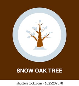 Winter Snow Oak Tree Icon Stock Vector (Royalty Free) 1825239578 ...