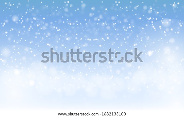 Winter snowfall on light blue background. Cold winter Christmas and New ...