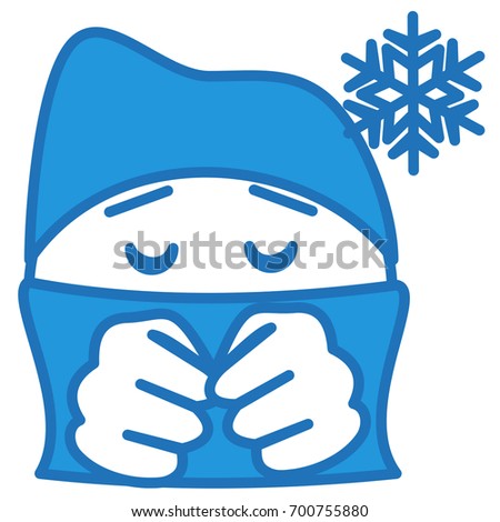 Winter Snowflake Symbol Freezing Cold Emoticon Stock Vector (Royalty ...