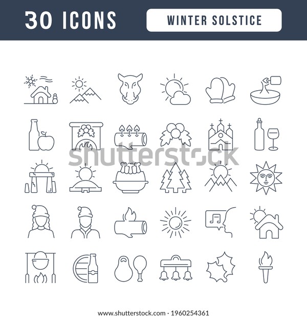 Winter Solstice Collection Perfectly Thin Icons Stock Vector (Royalty ...
