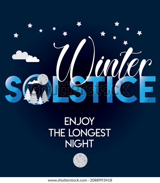 Winter Solstice Lettering Vector Typography Hand Stock Vector (Royalty ...