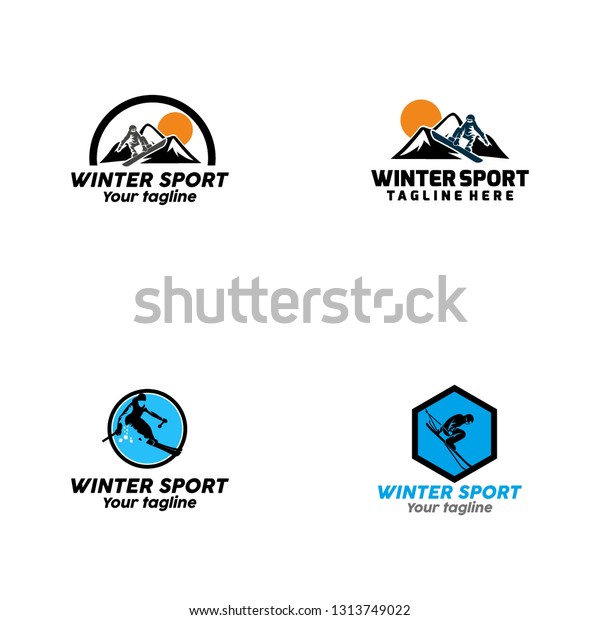 Winter Sport Logo Design Stock Vector (Royalty Free) 1313749022 ...