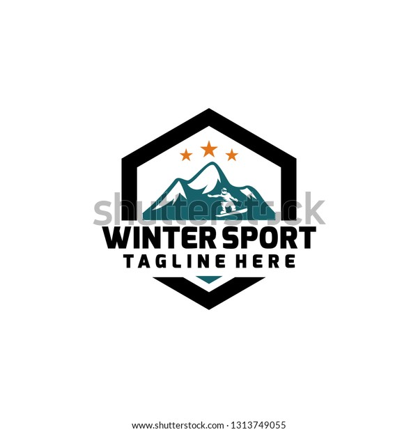 Winter Sport Logo Design Stock Vector (Royalty Free) 1313749055 ...