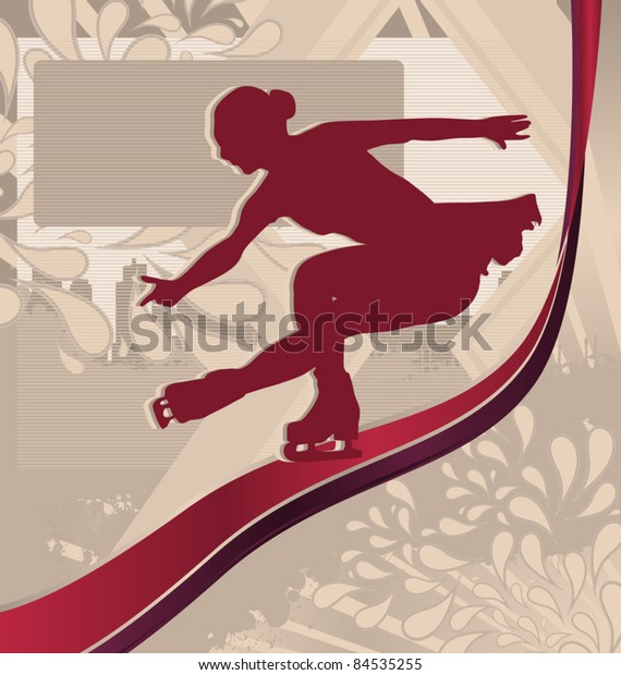 Winter Sports Designed Posters Figure Skating Stock Vector (Royalty ...
