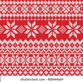 Winter Sweater Design Seamless Knitting Pattern: vector de stock (libre ...