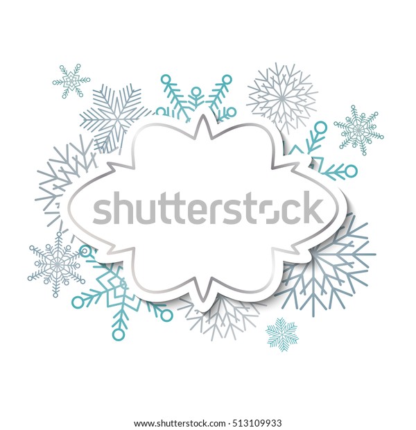 Winter Vintage Label Template Silver Frame Stock Vector (Royalty Free ...