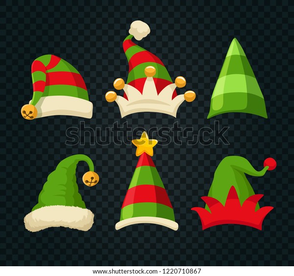 Winter Woolen Elves Hat Christmas Set Stock Vector (Royalty Free ...