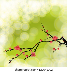Wintersweet Winter Flower On Background Light Stock Vector (Royalty ...
