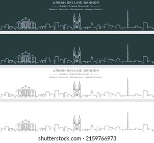 Winterthur Single Line Skyline Profile Banner Stock Vector (Royalty ...