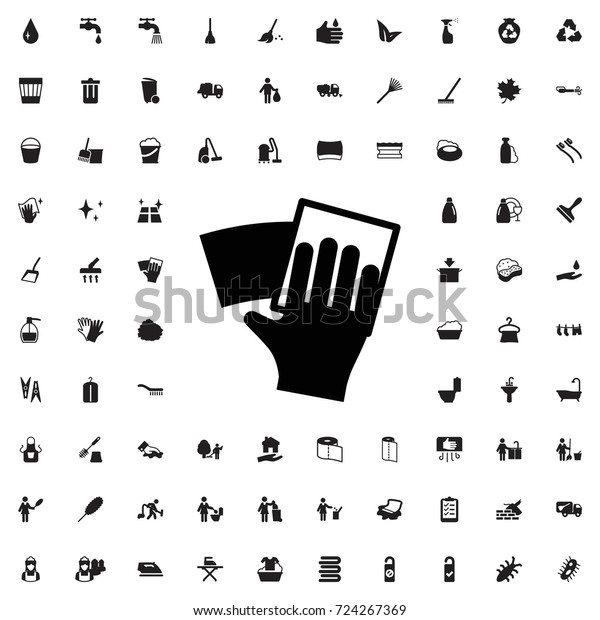 Wipe Icon Set Filled Cleaning Icons Stock Vector (Royalty Free ...