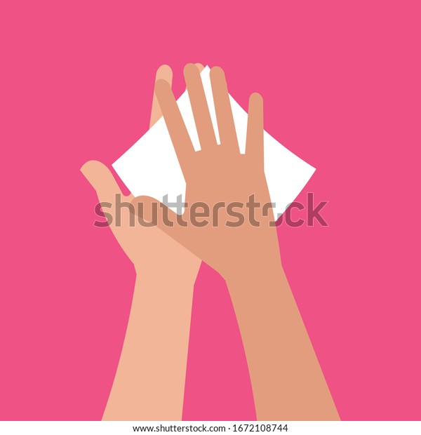 Wipe Your Hand Damp Cloth Wipe Stock Vector (Royalty Free) 1672108744 ...
