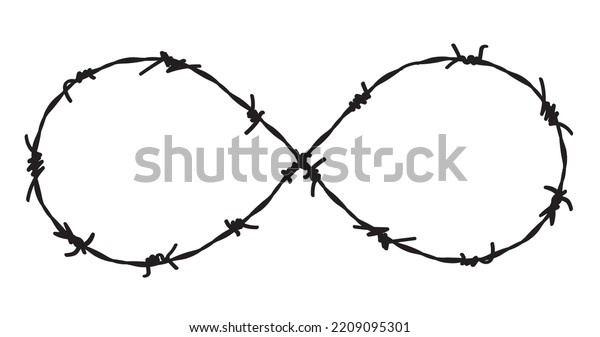 Wire Barb Infinity Logo Realistic Sign Stock Vector (Royalty Free ...