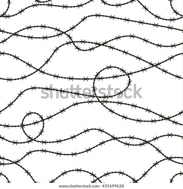 Wire Barb Vector Fence Seamless Pattern Stock Vector (Royalty Free ...