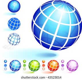 Wire Frame Globe Collection Original Vector Stock Vector (Royalty Free ...