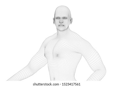 Wire Frame Human Body Virtual Reality Stock Vector (Royalty Free ...