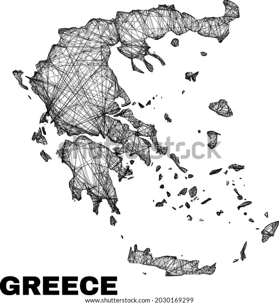 Wire Frame Irregular Mesh Greece Map Stock Vector (Royalty Free ...
