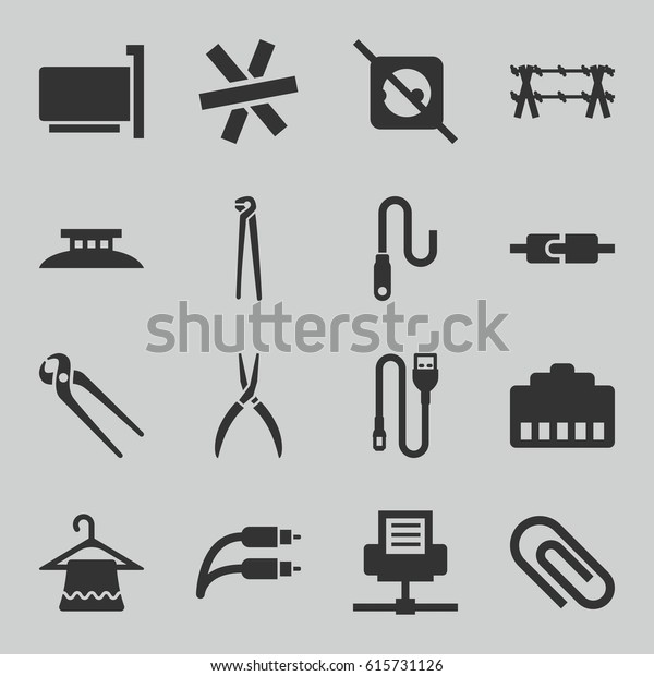 Wire Icons Set Set 16 Wire Stock Vector (Royalty Free) 615731126