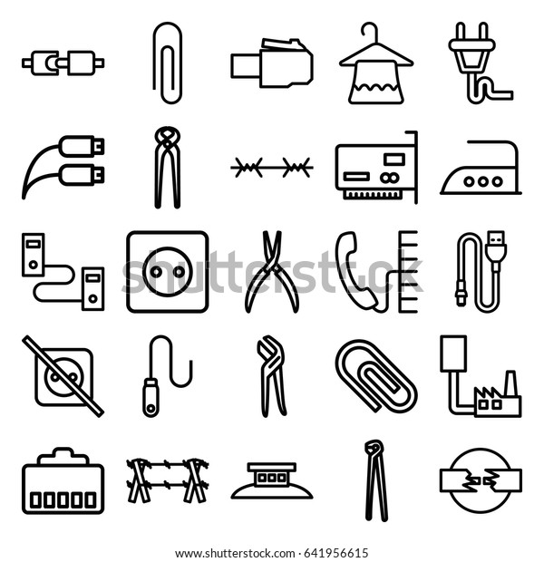 Wire Icons Set Set 25 Wire Stock Vector (Royalty Free) 641956615
