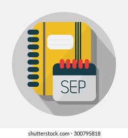 Wire Notebook Sep Calendar Icons Long Stock Vector (Royalty Free) 300795818