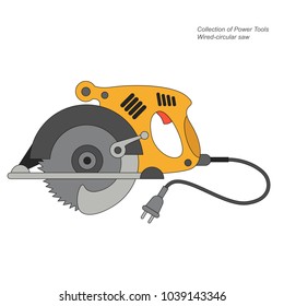 Wired Circular Saw Cartoon Outlined Illustration Stock Vector (Royalty ...