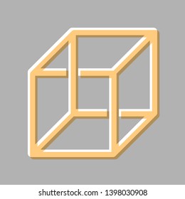 Wired Cube Sign Emboss Effect Light Stock Vector (Royalty Free) 1398030911