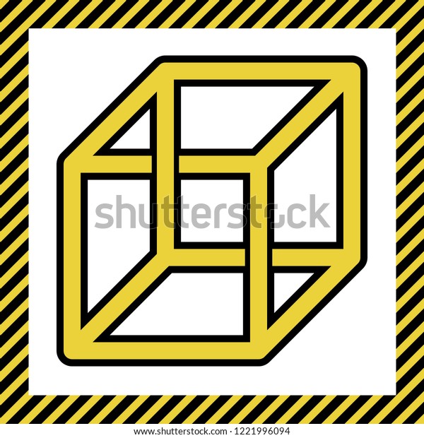 Wired Cube Sign Optical Illusion Vector: เวกเตอร์สต็อก (ปลอดค่า ...