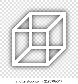 Wired Cube Sign White Icon Dropped Stock Vector (Royalty Free ...