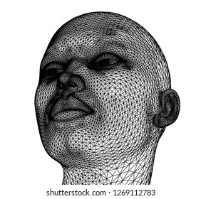 Wired Head Vector 3d Illustration Stock Vector (Royalty Free ...