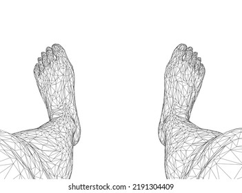 Wireframe Human Legs Black Lines Isolated Stock Vector (Royalty Free ...
