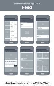 Wireframe Ui Kit Mobile Phone Mobile: vetor stock (livre de direitos ...