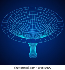 Wireframe Mesh Funnel Connection Structure Big Stock Vector (Royalty ...