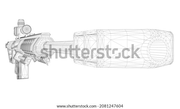 Wireframe Rifle Telescopic Sight Black Lines Stock Vector (Royalty Free ...