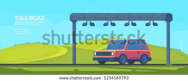 Wireless Automated Toll Collection Gate On Stock Vector (Royalty Free ...