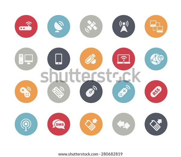 Wireless Communications Icons Classics Series Stock Vector (Royalty ...