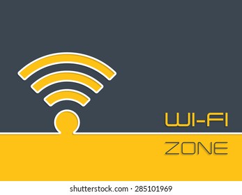 Wireless Connection Zone Advertising Background Symbol Stock Vector ...