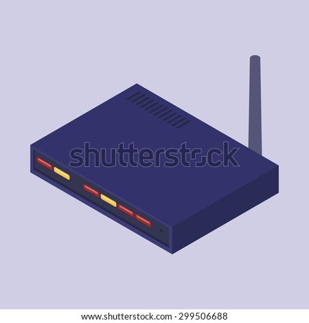 Wireless Internet Router Wifi Isometric Flat Stock Vector (Royalty Free ...