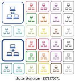 Wireless Network Color Flat Icons Rounded Stock Vector (Royalty Free ...