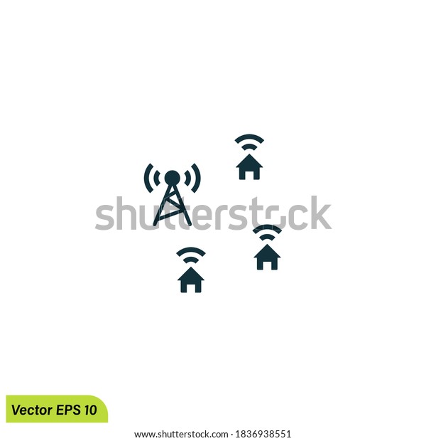 Wireless Network Topology Icon Illustration Symbol Stock Vector ...