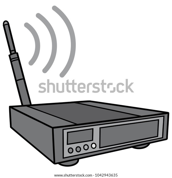 Wireless Router Illustration Vector Cartoon Illustration Stock Vector ...