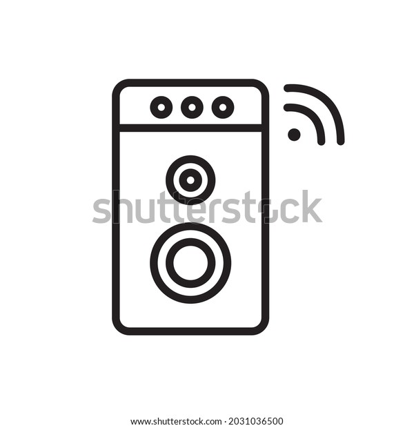Wireless Sound Outline Icon Vector Illustration Stock Vector (Royalty ...