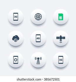 Wireless Technology Icons 4g Network Pictogram Stock Vector (Royalty ...