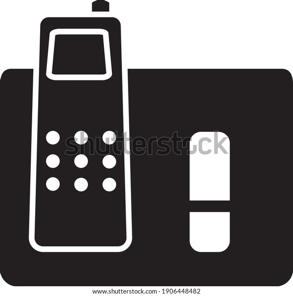 Wireless Telephone Station Vector Illustration Isolated Stock Vector ...