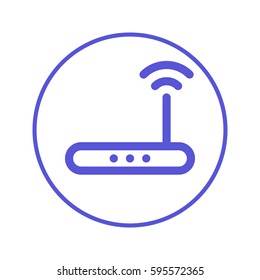 Wireless Wifi Router Circular Line Icon Stock Vector (Royalty Free ...