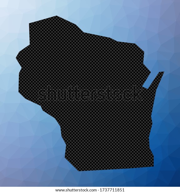 Wisconsin Geometric Map Stencil Shape Wisconsin Stock Vector (Royalty ...