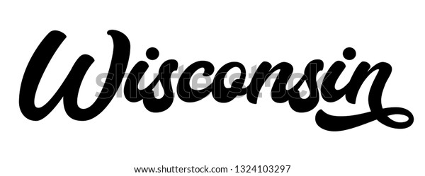 Wisconsin Logo Hand Lettering Vector Illustration Stock Vector (Royalty ...