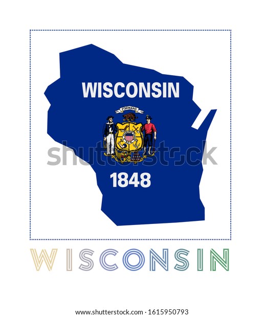 Wisconsin Logo Map Wisconsin Us State Stock Vector (Royalty Free ...